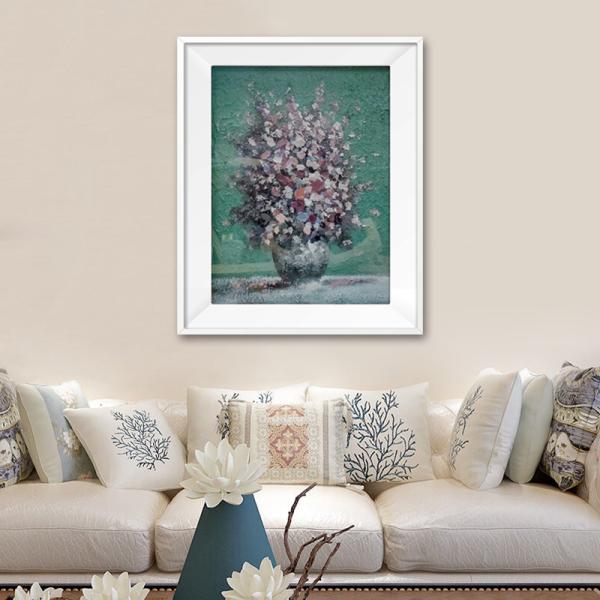 Quality Hand Painted Flowers Canvas Painting Modern Color Knife Oil Painting for Living for sale