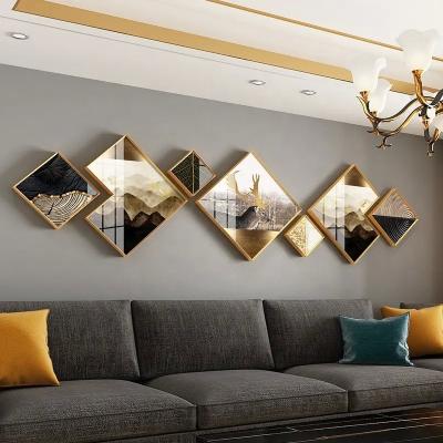 China Quadro de alumínio porcelana de cristal pintura de parede arte estilo japonês para decoração de sala de estar à venda