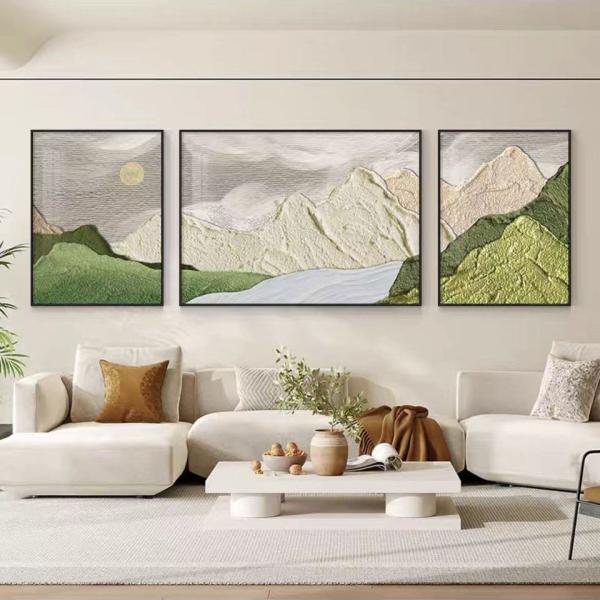 Quality Customized Home Decor Wall Art Painting Hand Painted Landscape Sunset Mountain for sale