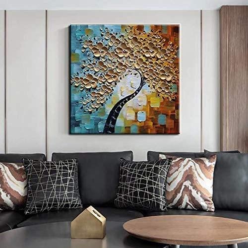 Quality Modern Style Hand Painted Canvas Oil Painting of Blossoming Almond Tree Flowers for sale
