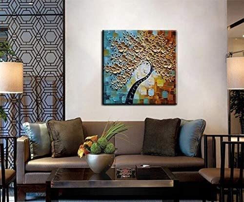 Quality Modern Style Hand Painted Canvas Oil Painting of Blossoming Almond Tree Flowers for sale