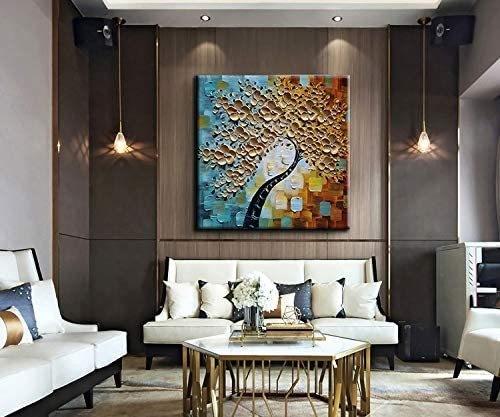 Quality Modern Style Hand Painted Canvas Oil Painting of Blossoming Almond Tree Flowers for sale