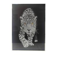 Quality Modern Animal Leopard Wall Painting Crystal Porcelain Wall Art Custom Designs for sale