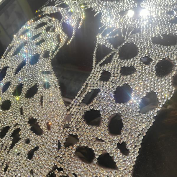 Quality Modern Animal Leopard Wall Painting Crystal Porcelain Wall Art Custom Designs for sale
