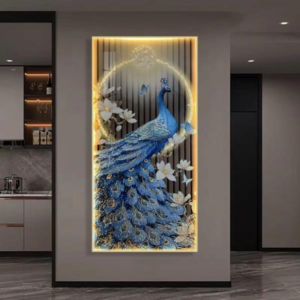 Quality High End Led Wall Decorative Glass Wall Art Animal Artwork Crystal Porcelain for sale