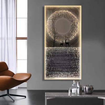 Cina High End Led Parete Decorativa Vetro Parete Arte Animali Arte Lavoro di cristallo Pittura di porcellana in vendita