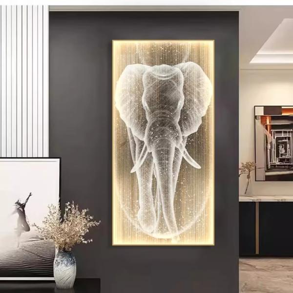 Quality High End Led Wall Decorative Glass Wall Art Animal Artwork Crystal Porcelain for sale