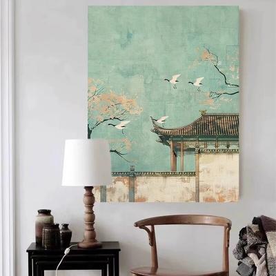중국 집의 예술적 분위기를 향상시키세요. 사무실과 침실을 위한 다채로운 프린트 유화 판매용