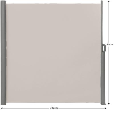 Side Awning, Full Aluminium Frame, 1.8x3M, Beige, Side Canopies, For Garden Backyark