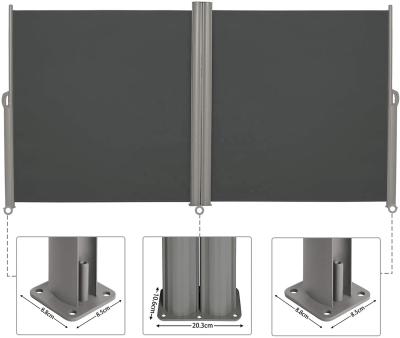 China Double Side Awning, Full Aluminium Frame, 160x600 Cm, Dark Grey, For Garden Backyard for sale