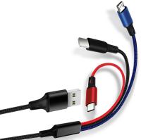 China 3 In 1 2.4A USB Charging Data Cable Type C Multi Port Function OEM ODM for sale