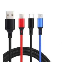 China 3 In 1 2.4A USB Charging Data Cable Type C Multi Port Function OEM ODM for sale