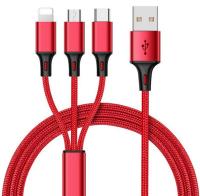 China 3 In 1 2.4A USB Charging Data Cable Type C Multi Port Function OEM ODM for sale