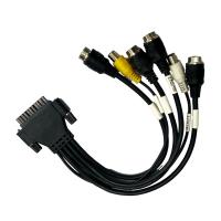 China Customized M12 To RCA Overmolding Cable Assemblies Screw Locking Black Color for sale