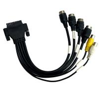 China Customized M12 To RCA Overmolding Cable Assemblies Screw Locking Black Color for sale