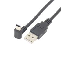 China USB 2.0 Male USB Charging Data Cable Mini With Right Angle Connector for sale