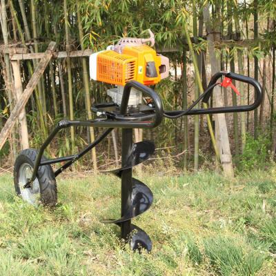 China Gasoline two stroke single wheel folding ground drill for agricultural tree planting machine for sale