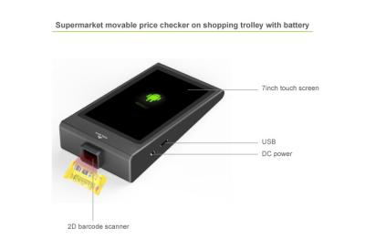Cina 5000MA Batteria 7 pollici touch screen controllatore mobile su carrello per il supermercato in vendita