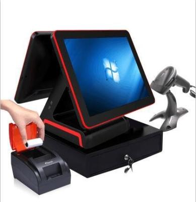 China POS-terminal met 58 mm printer 128 mm * 64 mm display en 3 biljetten 5 munten kassa Te koop