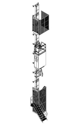 Cina Rack / Pinion Industrial Elevators CH500 Single Car 500kg High Capacity in vendita