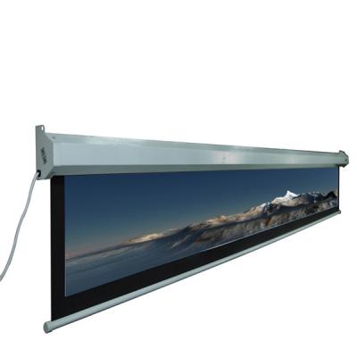 Cina Matte White Hexagon Electric Steel Casing PVC Electric Projection Screen Motorized Projector Screen in vendita