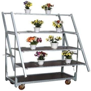 China Greenhouse Danish Flower Trolley 500kgs Large Plant Pot On Wheels Dia5