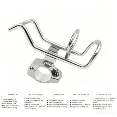 China Custom Stainless Steel Fishing Rod Holder with Lining New Yacht Accessories for Boats and Ships for sale