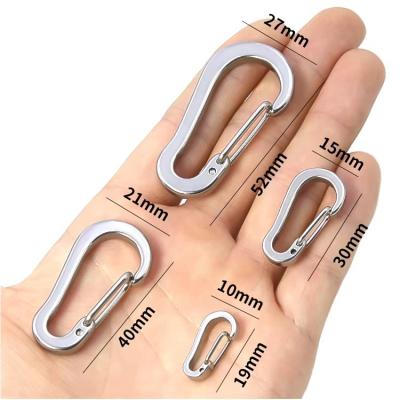 China M4 M12 Stainless Steel D Shape Pet Chain Hooks Quick Connect Loops Plain Finish Insurance Mountaineering Buckles for Outdoor Use for sale