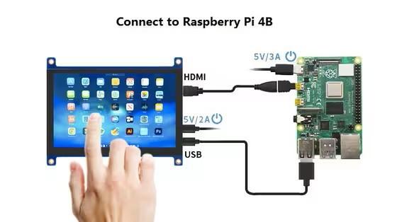 Quality 800*480 LCD HDMI Screen 5 Inch Raspberry Pi LCD Touch Screen With 5 Point for sale
