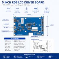 Quality 5 Inch HDMI Driver Board 40 Pin RGB Controller Board With Type C 5V Power Input for sale