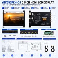 China 1024x600 5 Inch HDMI Display Compact Raspberry Pi Capacitive Touch Screen for sale