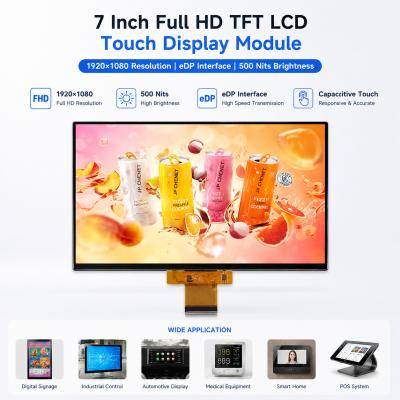 China 7 Inch Touch Display Module eDP Interface Full HD Touch Display 1920x1080 500 Nits Brightness for sale