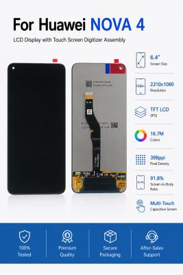 China 2310x1080 Huawei Nova 4 Screen Replacement 6.4 Inch Phone LCD Screen With Touch Digitizer for sale