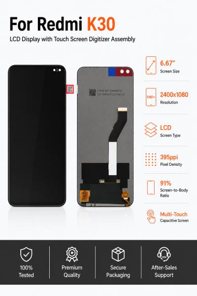 Quality Dual Punch Hole Redmi K30 Display 6.67 Inch Display Touch Screen Digitizer for sale