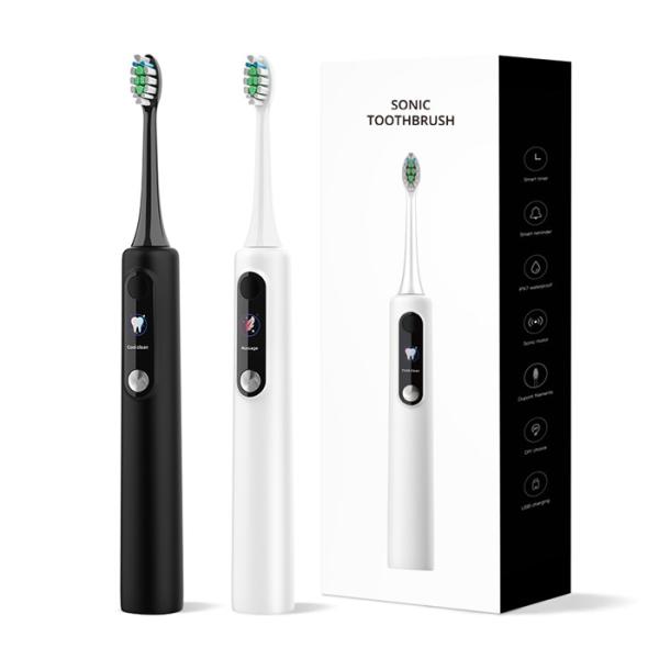 Quality USB Rechargeable Ultrasonic Electric Toothbrush With 2 Brush Head 6 Modes for sale