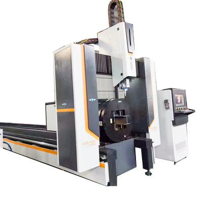 China Fiber Laser Metal Square Rectangular Tube Pipes Profile Holes Cutting Machine H Beam Channel Angle Steel Fast Precise Cutter for sale