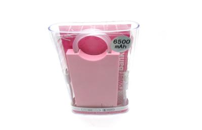Cina 2014 caricatori portatili della banca di potere di nuova progettazione con 6500 mAh, rosa, casa di plastica del pacakge in vendita
