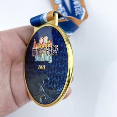 China Custom Medal Engraving 3D Sailing Medal With Logo Printed for sale