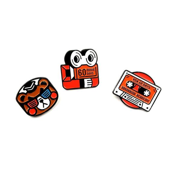 Quality Promotional Enamel Emblem Lapel Pin Black Nickel Plated Single Side for sale