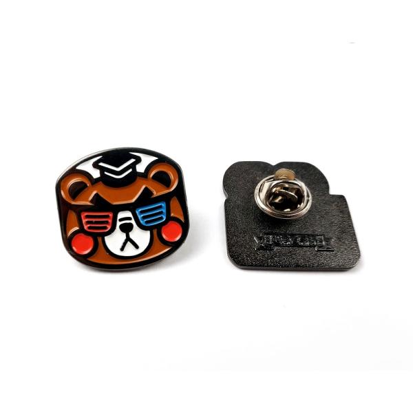 Quality Promotional Enamel Emblem Lapel Pin Black Nickel Plated Single Side for sale