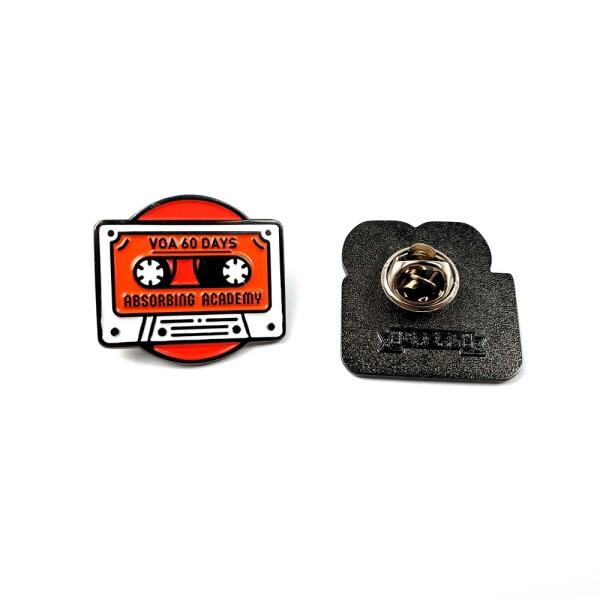 Quality Promotional Enamel Emblem Lapel Pin Black Nickel Plated Single Side for sale
