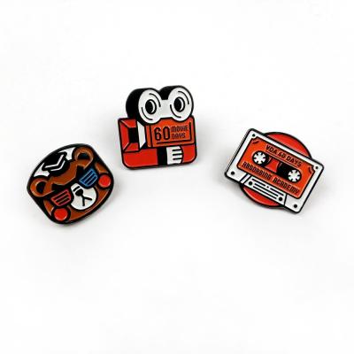 Quality Promotional Enamel Emblem Lapel Pin Black Nickel Plated Single Side for sale