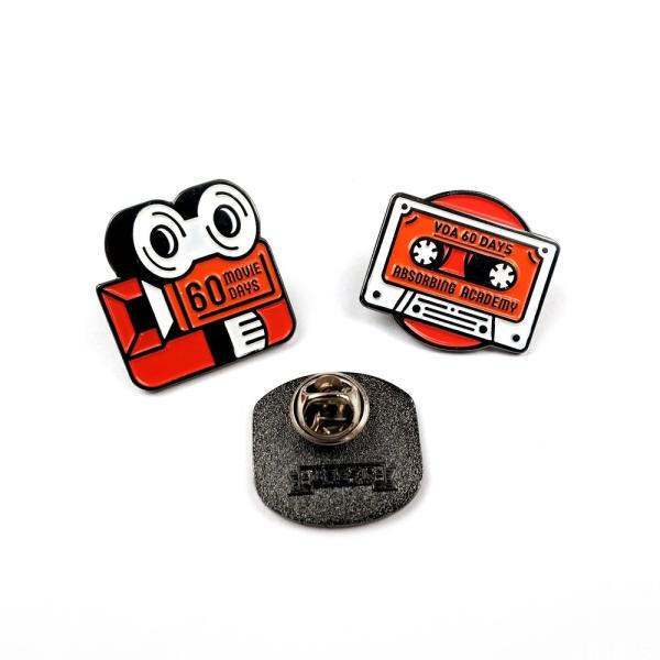 Quality Promotional Enamel Emblem Lapel Pin Black Nickel Plated Single Side for sale