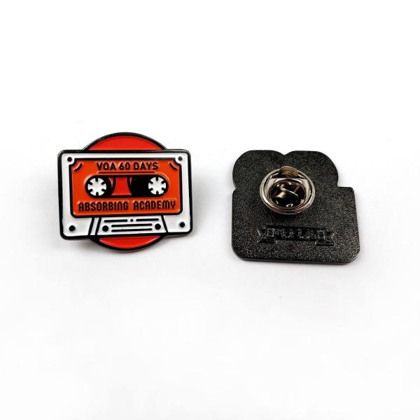 Quality Promotional Enamel Emblem Lapel Pin Black Nickel Plated Single Side for sale
