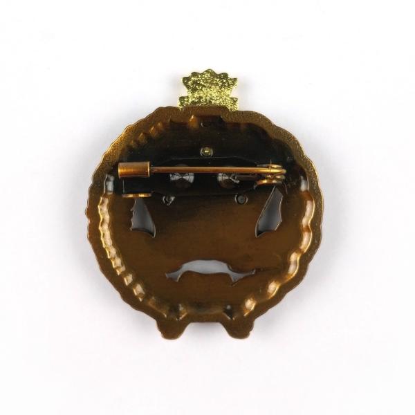 Quality Autique Metal Custom Brass Badges With Safety Pin Spin casting / Printing for sale