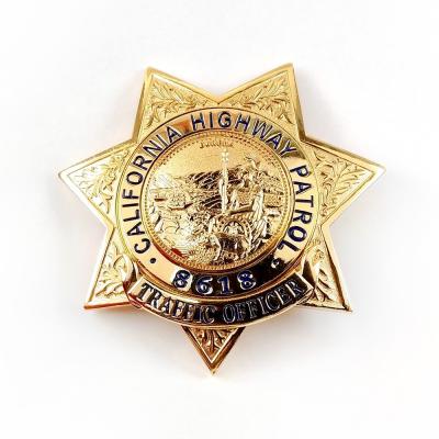 Quality Engraved Metal Enamel Custom Police Badges Single Side / Double Side for sale