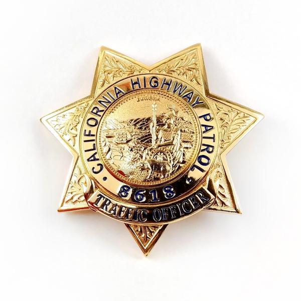 Quality Engraved Metal Enamel Custom Police Badges Single Side / Double Side for sale