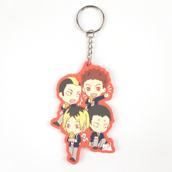 Quality OEM Customized 3D PVC Rubber Keychain Keyrings With 2-Side Logo For Marketing for sale