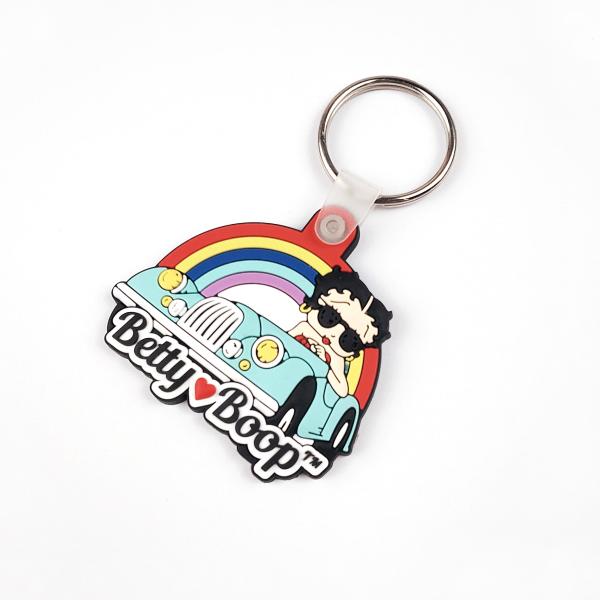 Quality Custom Rubber Keychain Double Side Logo For Marketing Promotions Soft Pvc for sale