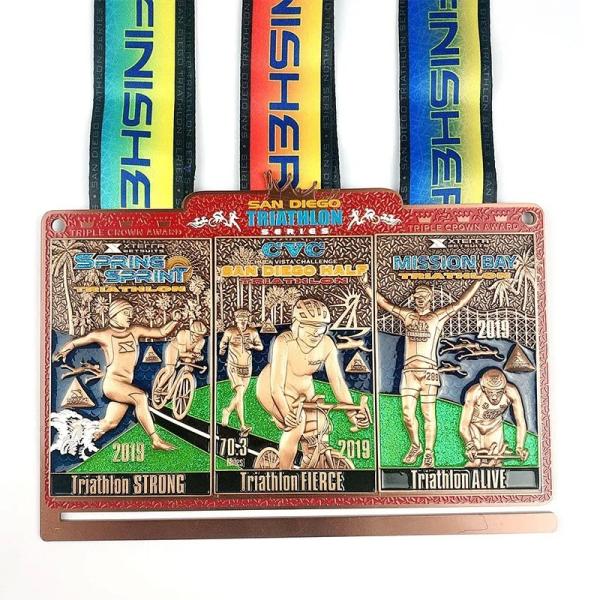 Quality Ironman Triathlon Medals For Events Awards / Triathlon Finisher Medals for sale